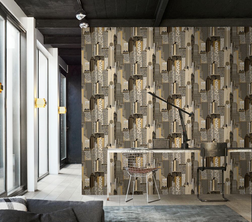 Metallic feeling luxury nonwoven foil wallpaper for bedroom from China ...